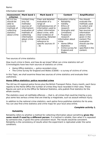 Level 3 Criminology WJEC Unit 1 | Teaching Resources