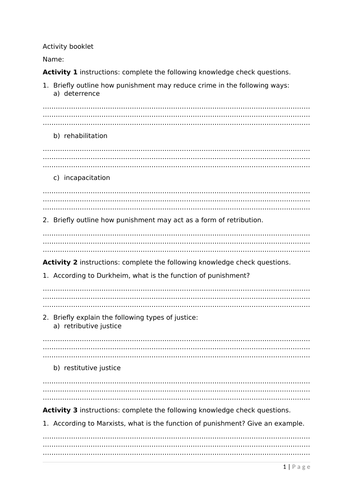 A Level Sociology AQA Crime and Deviance | Teaching Resources