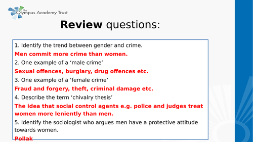 A Level Sociology AQA Crime and Deviance | Teaching Resources