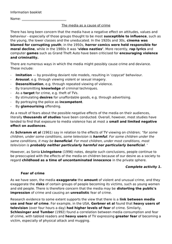 A Level Sociology AQA Crime and Deviance | Teaching Resources