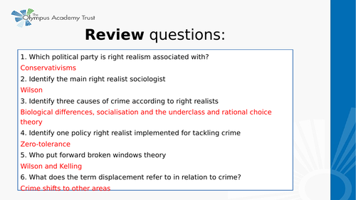 A Level Sociology AQA Crime and Deviance | Teaching Resources