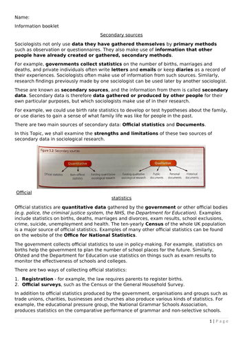 A Level Sociology AQA Research Methods | Teaching Resources