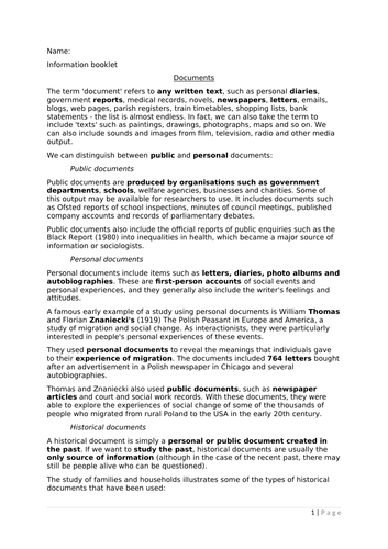 A Level Sociology AQA Research Methods | Teaching Resources