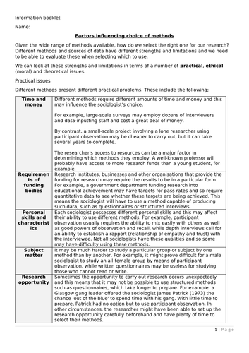 A Level Sociology AQA Research Methods | Teaching Resources