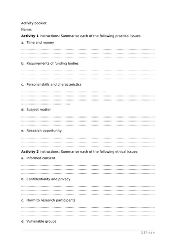 A Level Sociology AQA Research Methods | Teaching Resources