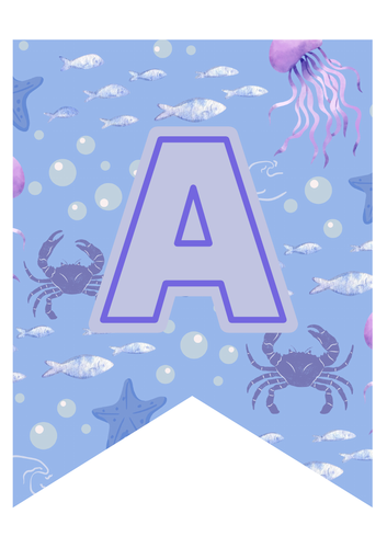 Ocean Theme Display Letters (Bunting) | Teaching Resources