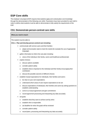T-Level Health 2024-2025 ESP Communication activities for 2a) 3a) 3b ...