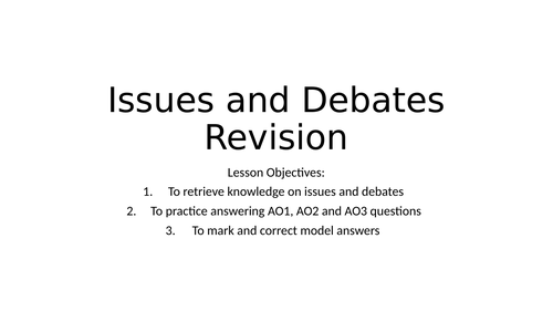 AQA Psychology issues and debates revision | Teaching Resources