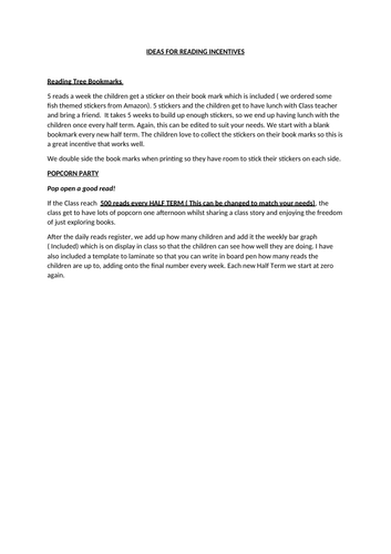 Reading Incentives Display | Teaching Resources
