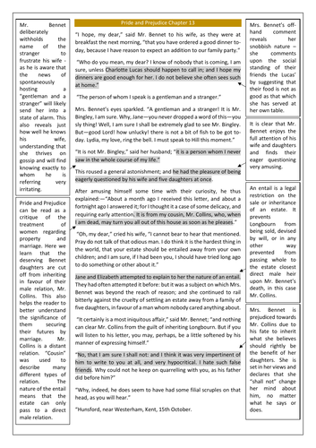 Pride and Prejudice Chapter Thirteen Fully Annotated | Teaching Resources