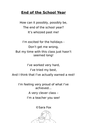 End of the School Year Poem | Teaching Resources