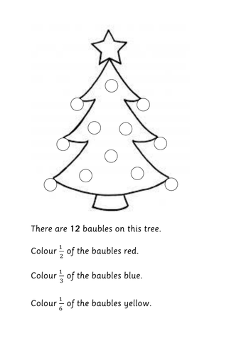 Christmas tree fractions | Teaching Resources