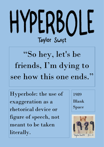 Figurative Language Display for English Classroom - The Taylor Swift ...