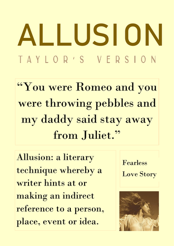 Figurative Language Display for English Classroom - The Taylor Swift ...