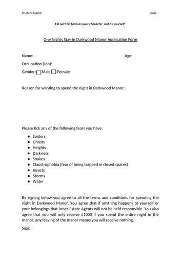 Darkwood Manor (Physical Theatre) | Teaching Resources