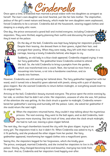 Cinderella Reading Comprehension | Teaching Resources