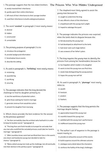 Underground Princess Fairy Tale | Teaching Resources