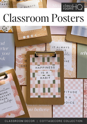 COTTAGECORE Inspirational Classroom Posters | Teaching Resources