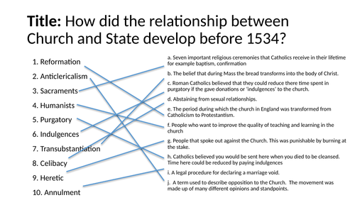 Tudor Rebellions BS1: How did the relationship between Church and State ...