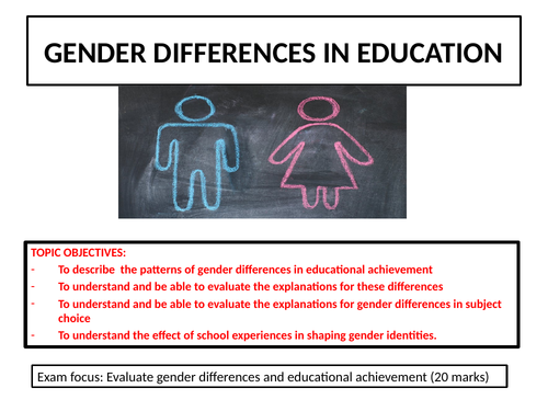 AQA Sociology gender differences in education | Teaching Resources