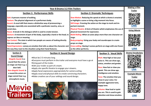 Film Trailers KS3 Drama | Teaching Resources