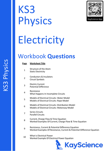 KS3 Electricity Question Booklet | Physics | Teaching Resources