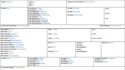 KS3 German Sentence Builder - ECHT Unit 2 Meine Welt | Teaching Resources