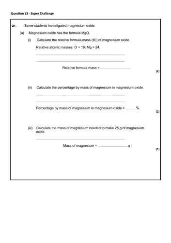 Relative formula mass | Teaching Resources