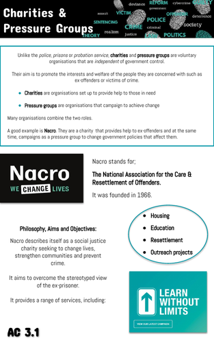 WJEC Criminology Unit 4 Crime and Punishment: Complete LO3 | Teaching ...