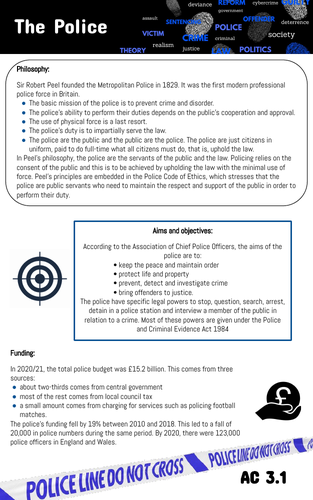 WJEC Criminology Unit 4 Crime and Punishment: Complete LO3 | Teaching ...