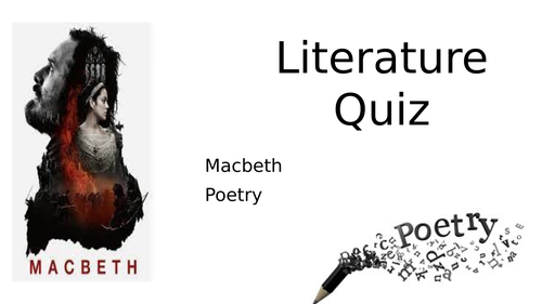 Macbeth and Eduqas Poetry Quiz! Includes poetry picture round ...