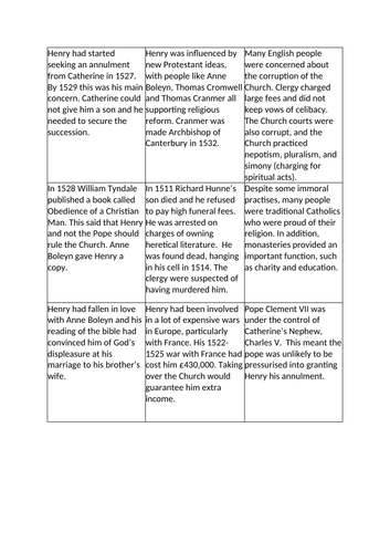 EDEXCEL GCSE HISTORY. HENRY AND HIS MINISTERS LESSON 8 WHY DID HENRY ...