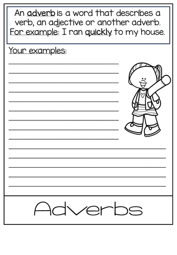 Parts of speech flip book | English Grammar | ESL EFL | Nouns Verbs ...