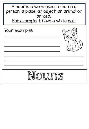 Parts of speech flip book | English Grammar | ESL EFL | Nouns Verbs ...