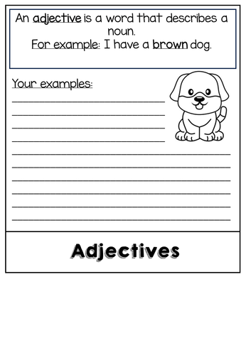 Parts of speech flip book | English Grammar | ESL EFL | Nouns Verbs ...