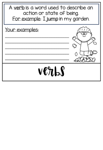 Parts of speech flip book | English Grammar | ESL EFL | Nouns Verbs ...