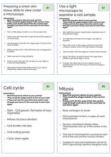 Biology processes revision cards AQA GCSE | Teaching Resources