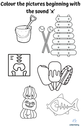 Phonics Worksheet - Sound x | Teaching Resources