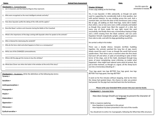 Animal Farm Assessment | Teaching Resources
