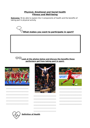Benefits of Physical Activity Worksheet | Teaching Resources