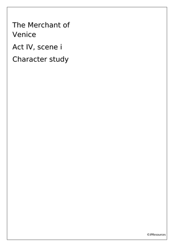 The Merchant of Venice Act IV | Teaching Resources