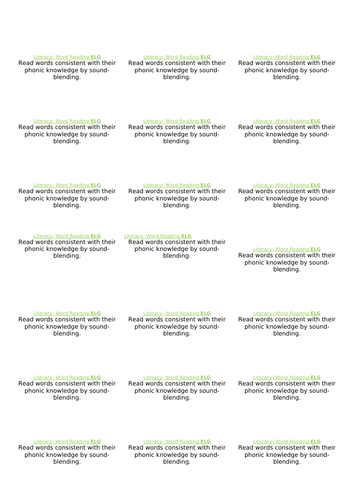 Early Learning Goal Stickers/ labels | Teaching Resources