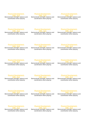 Early Learning Goal Stickers/ labels | Teaching Resources