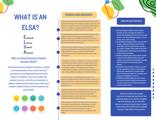 ELSA emotional support assistant staff leaflet | Teaching Resources