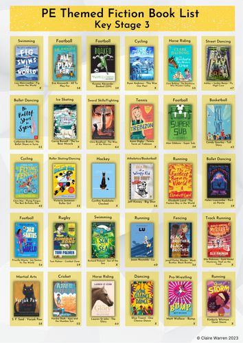 Complete Secondary PE Curriculum Themed Fiction Reading Book List ...