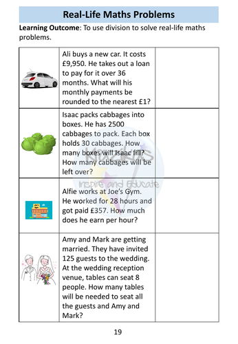 Level 1 Functional Skills Maths - Division | Teaching Resources