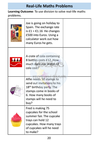 Level 1 Functional Skills Maths - Division | Teaching Resources