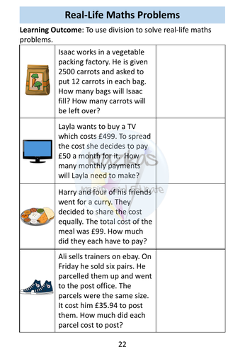 Level 1 Functional Skills Maths - Division | Teaching Resources