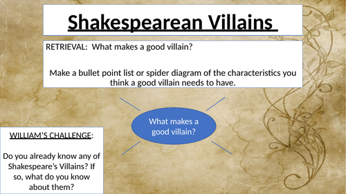 Shakespeare Villains Scheme of Work | Teaching Resources