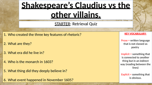 Shakespeare Villains Scheme of Work | Teaching Resources